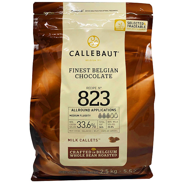 CALLEBAUT BELGIAN MILK CHOCOLATE 823 2.5KG