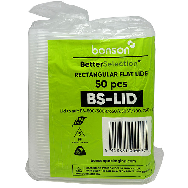 BONSON RECTANGULAR FLAT LID 750ML