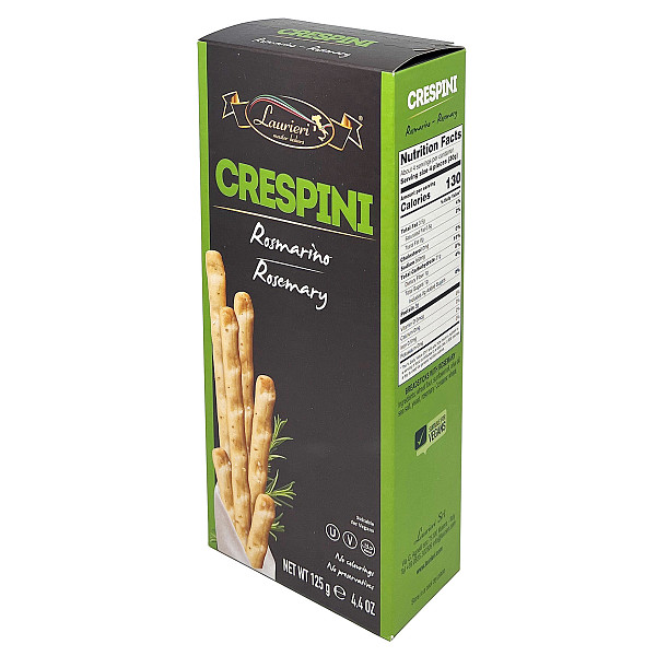 LAURIERI CRESPINI ROSEMARY CRACKERS 125G