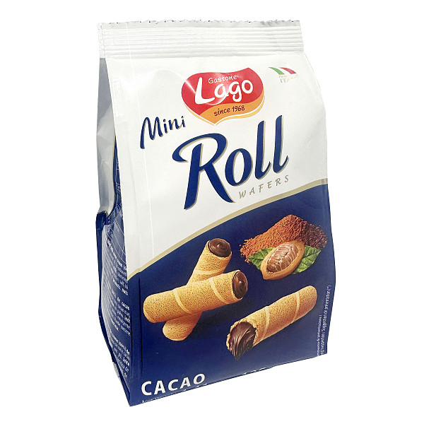LAGO MINI CACAO ROLL WAFERS 125G