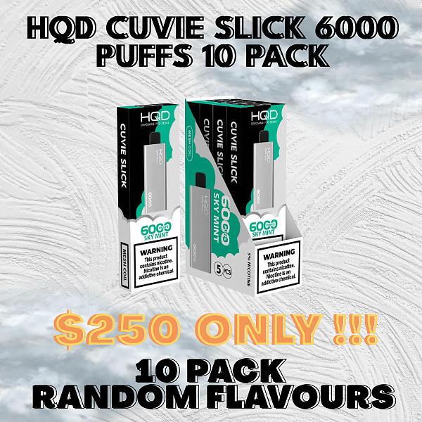HQD Slick 6000 Puffs 10 Pack Set Random Bundle